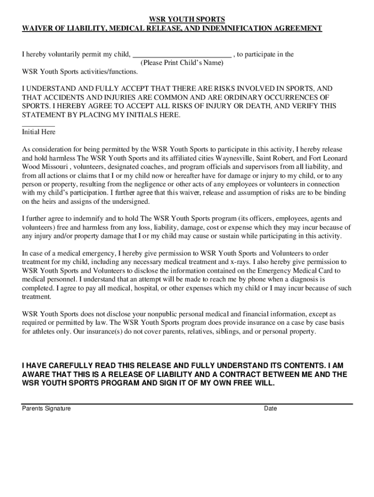 Fillable Online How to Create and Manage Waivers for Youth Sports Fax ...