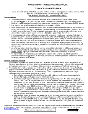 Fillable Online Food/Catering Waiver Form Fax Email Print - pdfFiller