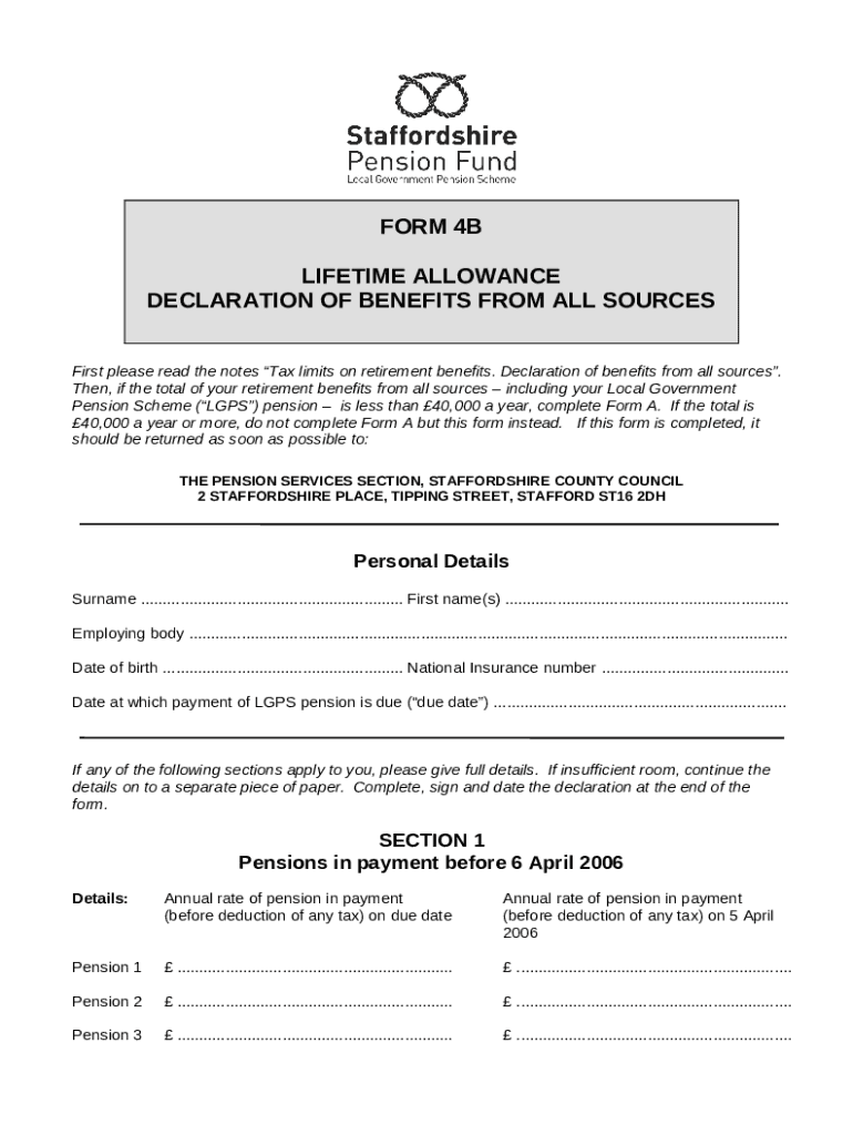 Tax declaration 4B Doc Template | pdfFiller