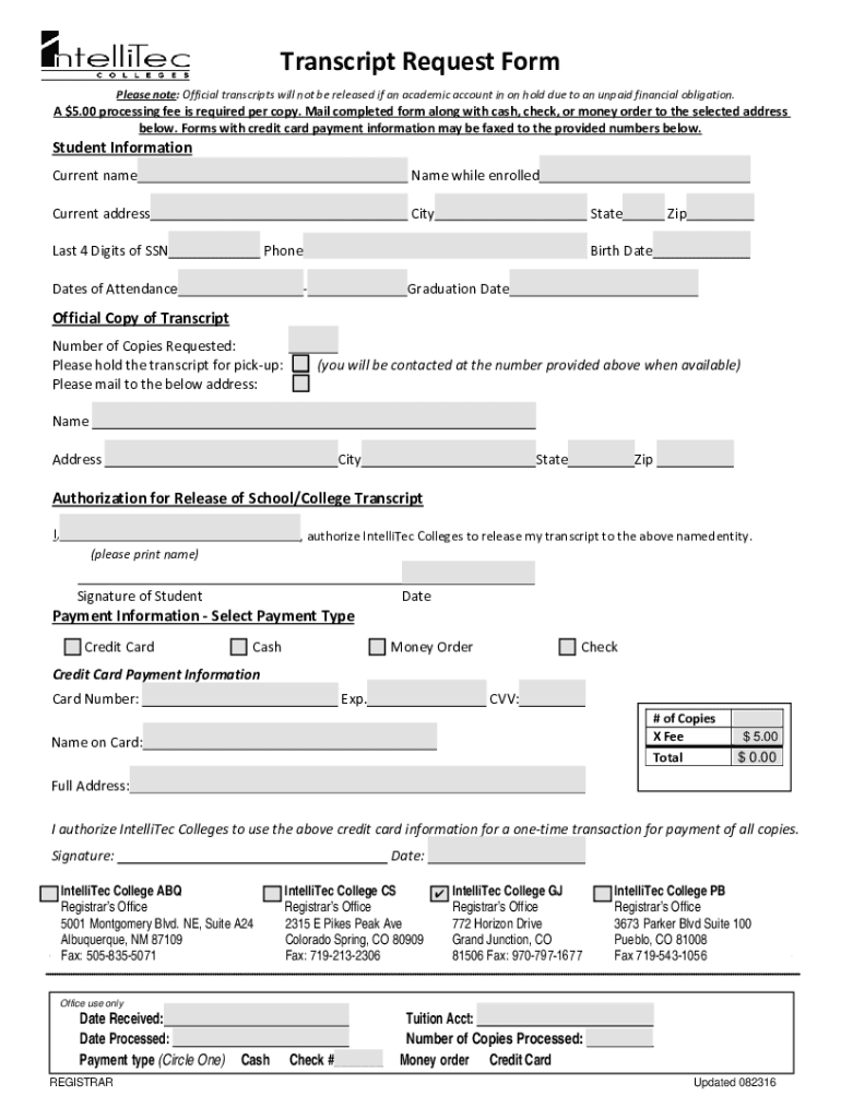 Fillable Online Transcript Ordering - About UCUniversity of Cincinnati ...