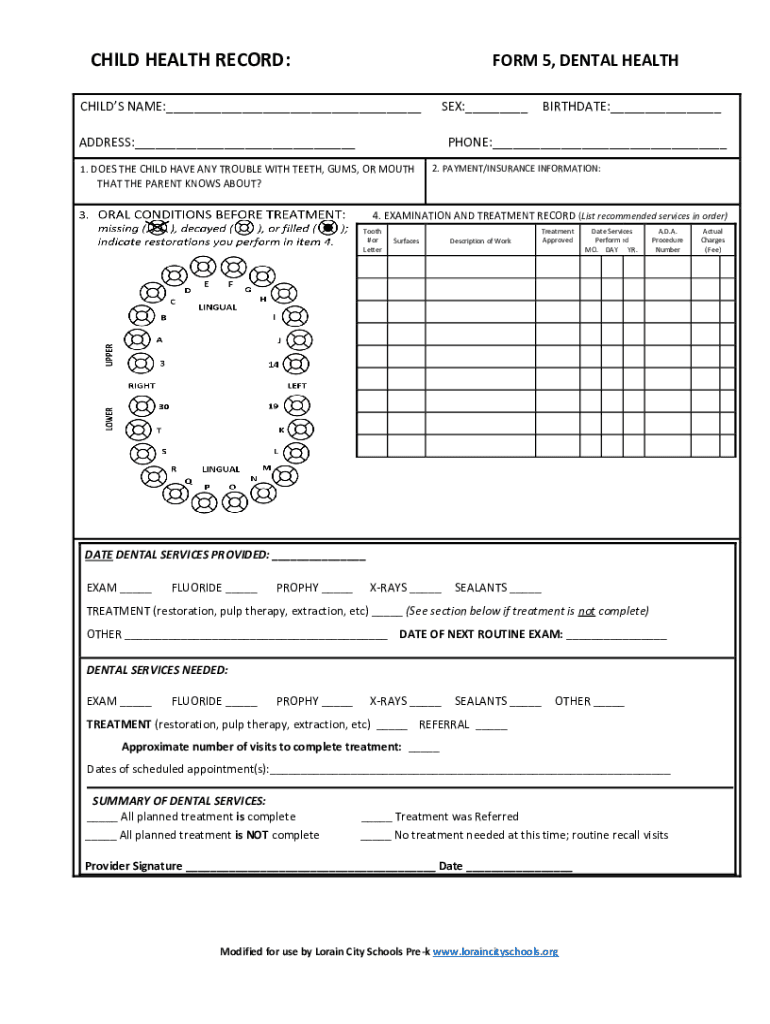 Fillable Online form 5, dental health Fax Email Print - pdfFiller
