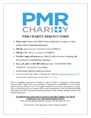 Fillable Online PMR CHARITY REQUEST FORM Fax Email Print - pdfFiller