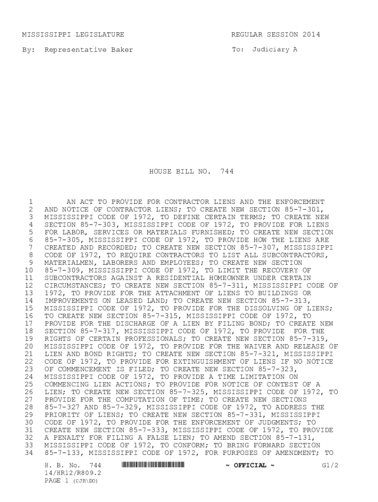 Fillable Online billstatus ls state ms Texas Secretary of State Legislative Bills and ...