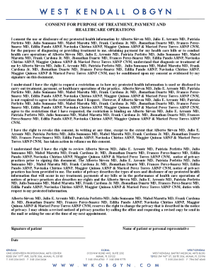 Fillable Online PT Consent Purpose Treatment Fax Email Print - pdfFiller