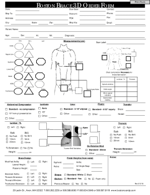 Fillable Online Boston Brace Measurement Form - Fill Online, Printable ...