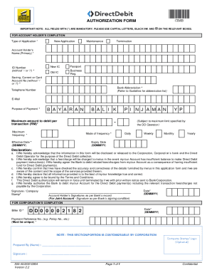 Fillable Online CIMB-Direct-Debit-Authorization-Form- ... Fax Email ...