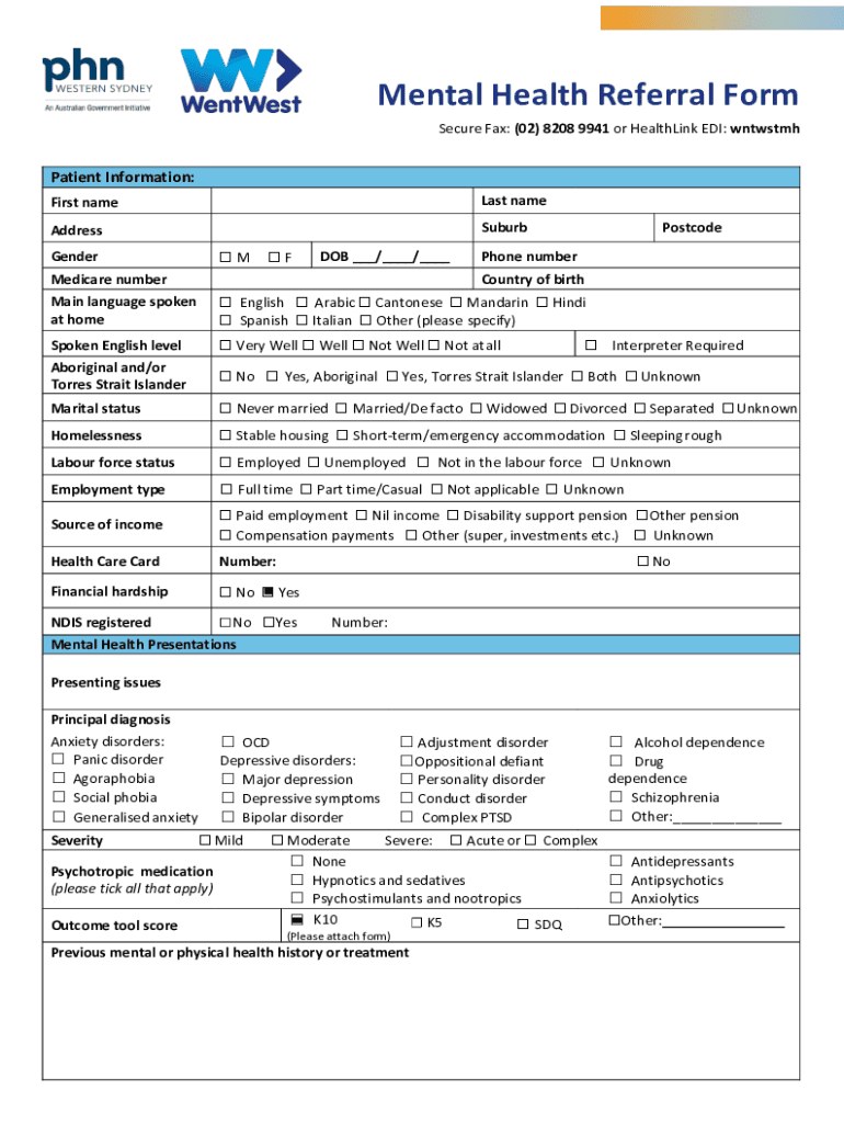 Fillable Online Health Education Materials & Referral Forms For P2P ...