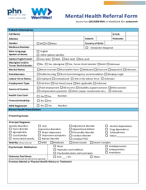 Fillable Online Mental Health Triage REFERRAL FORM Fax Email Print ...