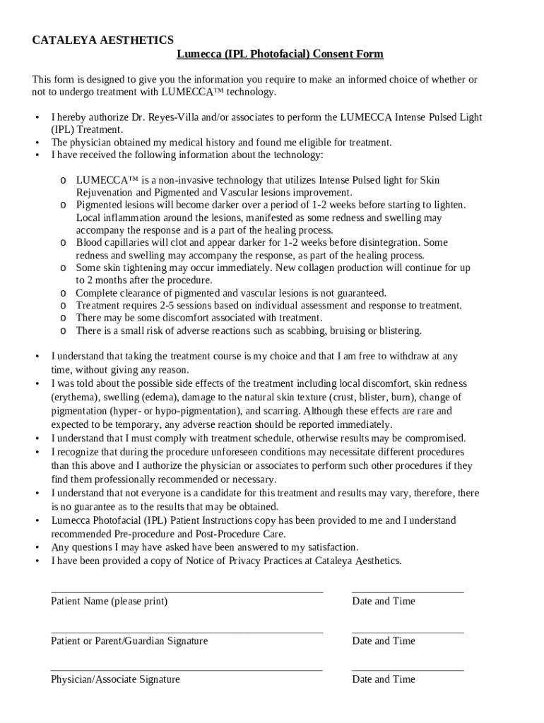 SAMPLE MEDICAL PROFILE/INED CONSENT ... Doc Template | pdfFiller