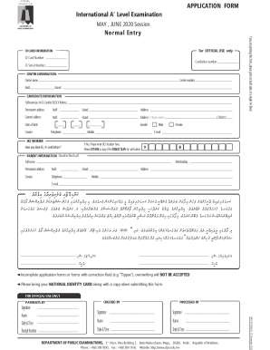 Fillable Online dpe edu Application Form 2020 Normal ... Fax Email ...