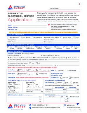 Fillable Online New Construction - Residential Homes - New Electric ...
