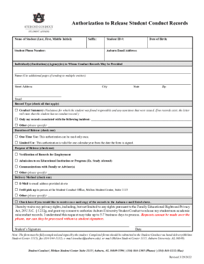 Fillable Online Authorization to Release Student Information Fax Email Print - pdfFiller