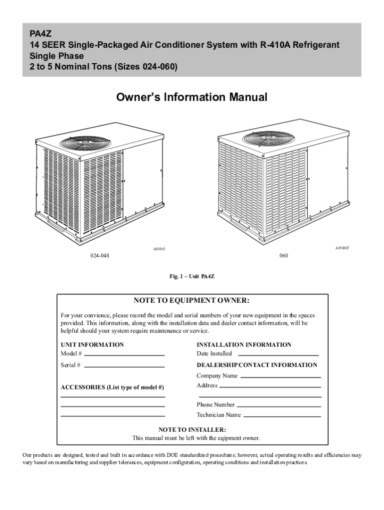 Fillable Online Base Line Air Conditioner System 14 SEER 4.0 Ton (208 ...