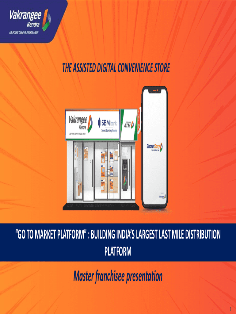 Fillable Online Master franchisee presentation - Vakrangee Kendra Fax ...