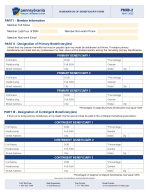Fillable Online Designation of Retirement Plan Beneficiary Form for ...