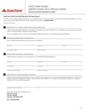 Fillable Online STATE FARM FUNDS CERTIFICATION OF A SPECIAL ... Fax ...
