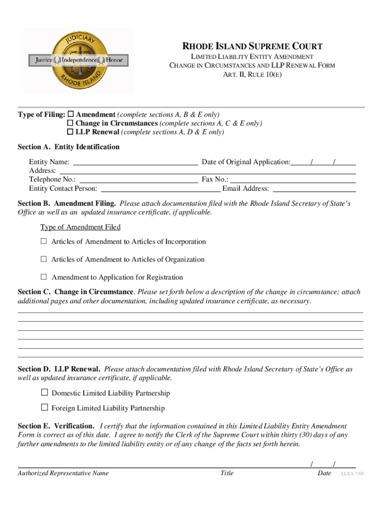 Fillable Online Get the free ri supreme court llp renewal form - courts ...