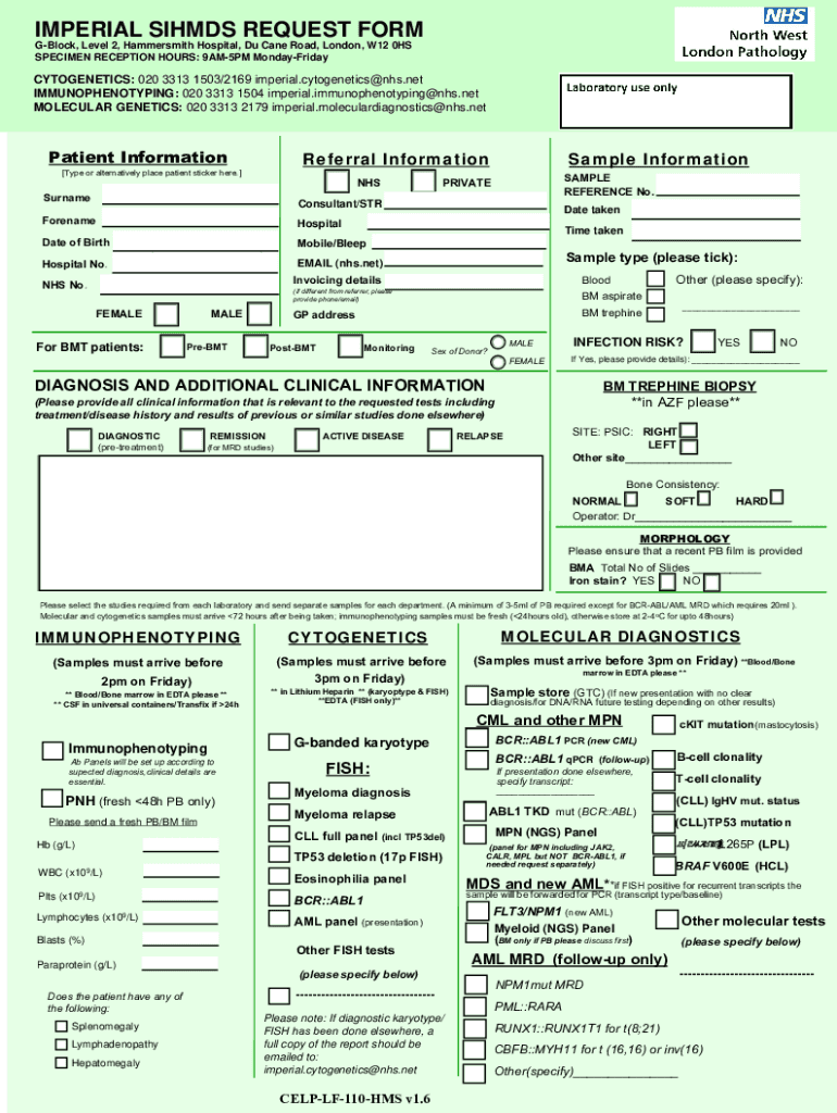 Fillable Online IMPERIAL SIHMDS REQUEST FORM Fax Email Print - pdfFiller