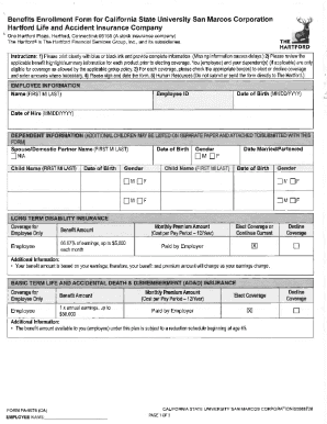 Fillable Online Hartford Life and Accident Insurance Company - San ...