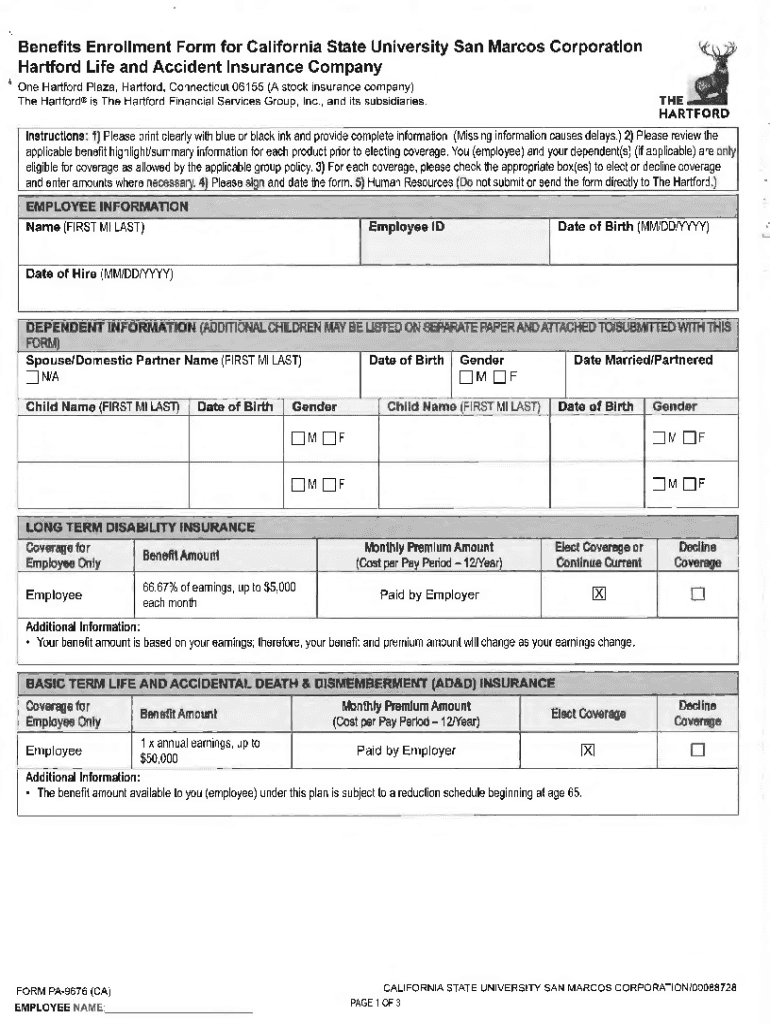 Fillable Online Hartford Life and Accident Insurance Company - San ...