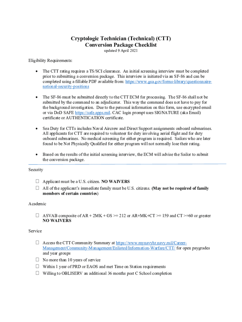 Fillable Online What type of security clearance does a US Navy crypto ...