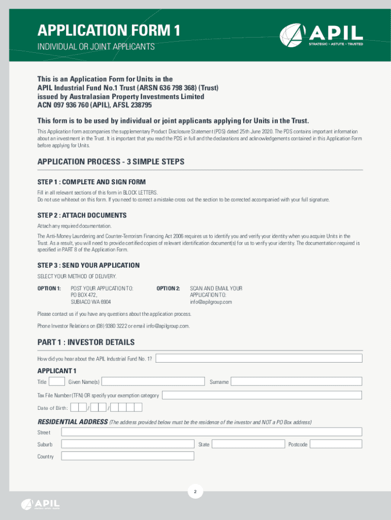 Fillable Online APPLICATION FORM 1 Fax Email Print - pdfFiller