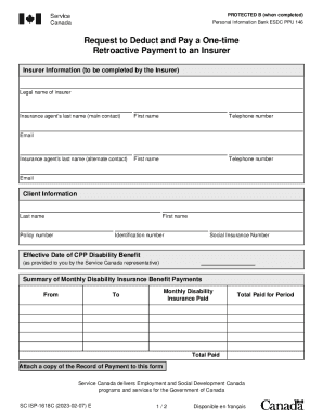 Fillable Online ISP-1618(C).pdf - Service Canada Forms Fax Email Print ...