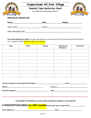 Fillable Online Camp Health History and Examination Form Fax Email ...