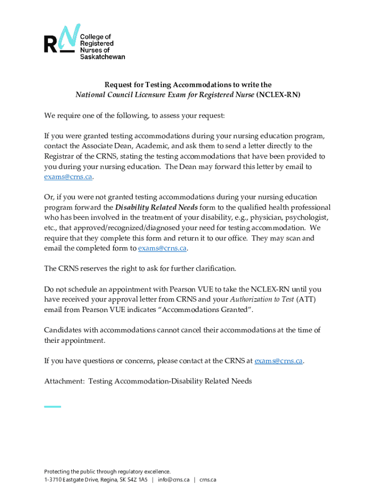 Fillable Online Testing-Accommodations-NCLEX-Request. ... Fax Email ...