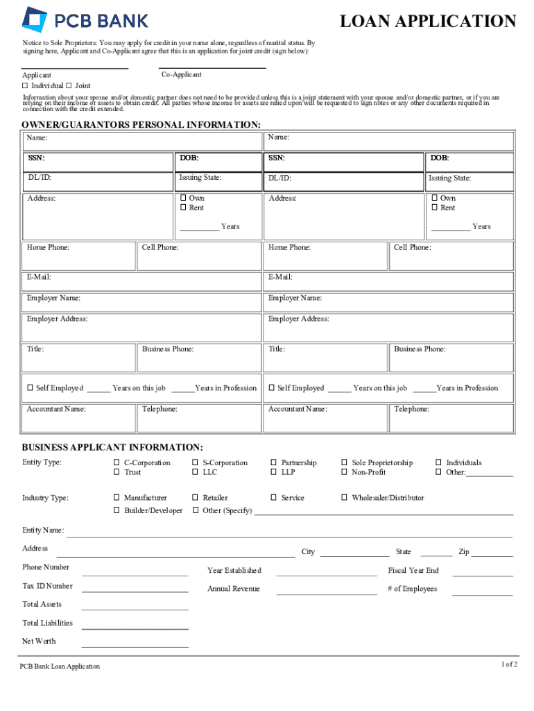 Fillable Online Business Loan Application and Agreement Fax Email Print ...
