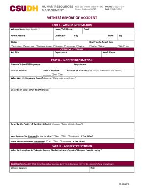 Fillable Online Car Accident and Witness Statements: Why They Are ...