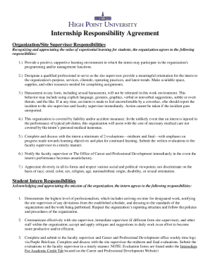 Fillable Online Internship Responsibility Agreement Fax Email Print ...