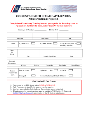 Fillable Online Current Member ID Card Application Fax Email Print ...