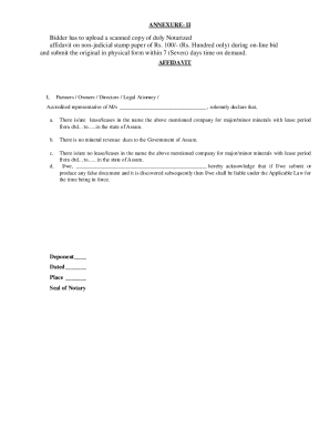 Fillable Online Bidder has to upload a scanned copy of duly Notarized ...