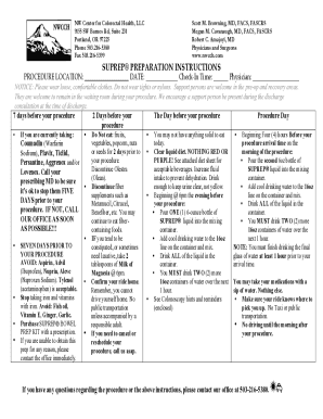 Fillable Online Colonoscopy Suprep Instructions Fax Email Print - pdfFiller