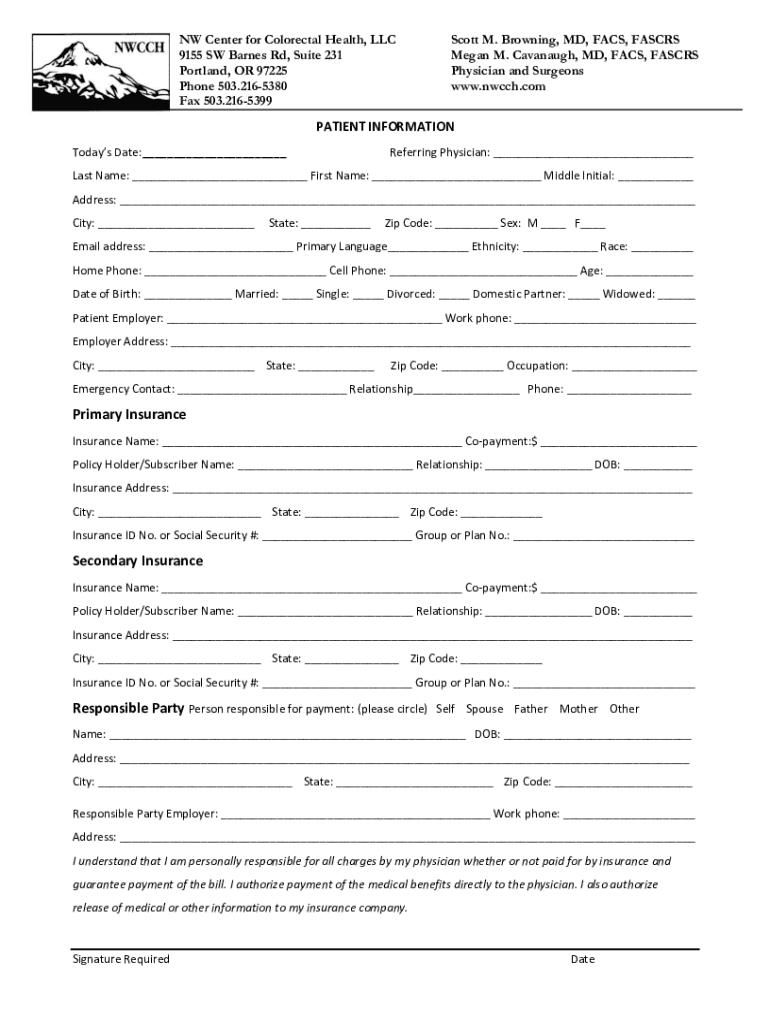 Fillable Online Colonoscopy Billing Information Fax Email Print - pdfFiller