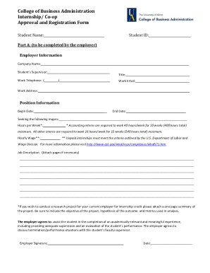 Fillable Online Internship-Co-op Registration Form. ... Fax Email Print ...