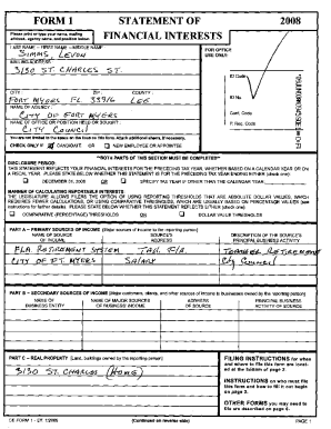 Fillable Online docs lee Statement of Financial Interest (Form 1) (PDF ...