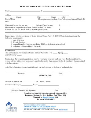 Fillable Online SENIOR CITIZEN TUITION WAIVER REQUEST Fax Email Print ...