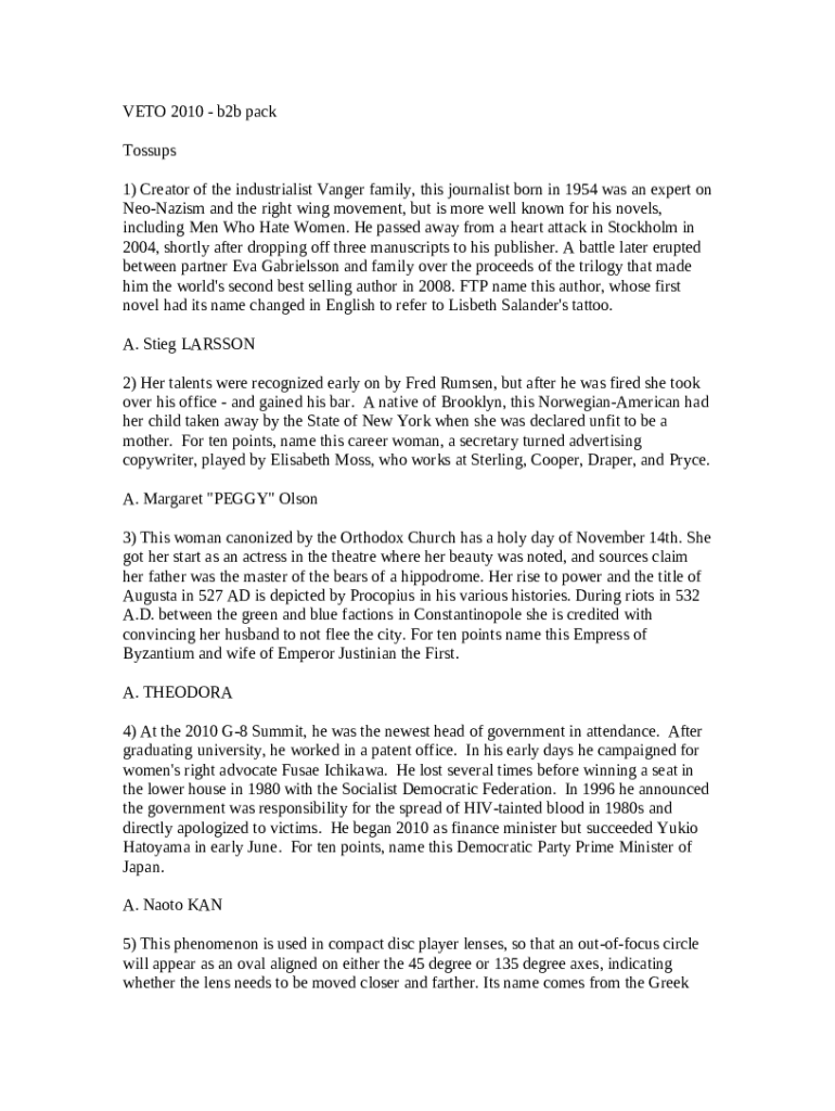 1) Creator of the industrialist Vanger family, this journalist born in ...