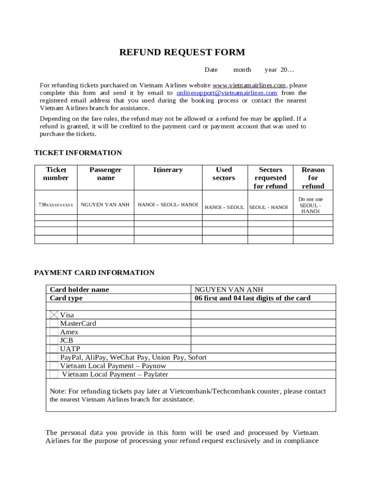 REFUND REQUEST . HFWBRU839088-1 Doc Template | pdfFiller