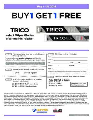 Fillable Online 1472020RTLMichelin Wiper Blade B1G1 Rebate Form Fax ...