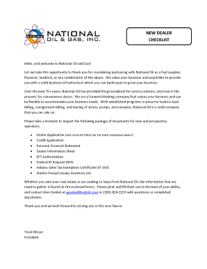 Fillable Online NEW DEALER CHECKLIST Fax Email Print - pdfFiller