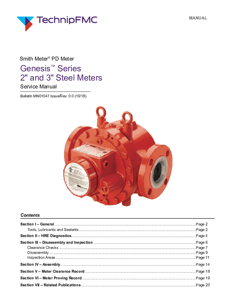 Fillable Online TechnipFMC Smith Meter Genesis Series Service Manual ...