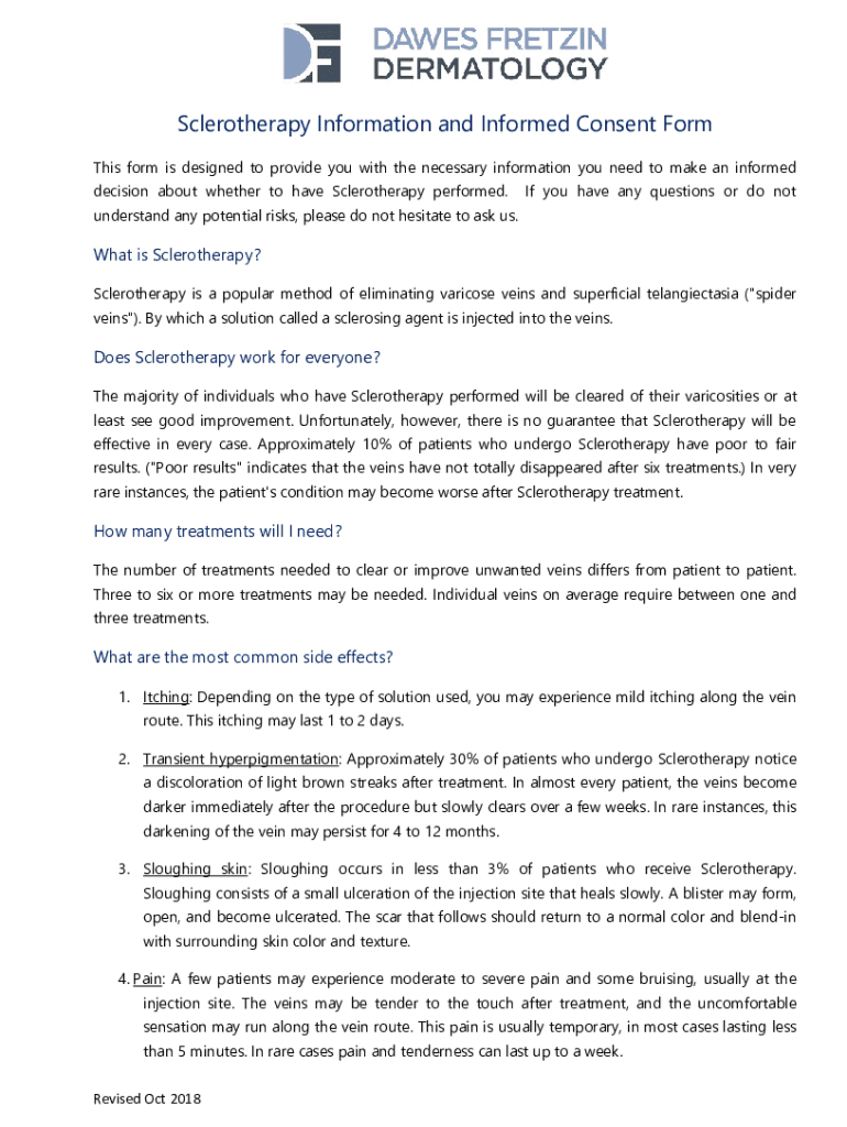 Fillable Online Sclerotherapy Consent.doc Fax Email Print - pdfFiller