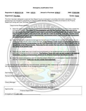 Fillable Online Request/Justification for Emergency Purchase Fax Email ...