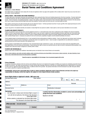 Fillable Online Burial Consent Declaration - Brisbane City Council ...