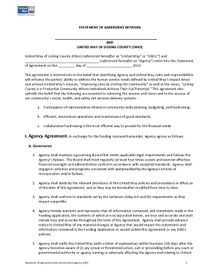 Fillable Online STATEMENT OF AGREEMENT BETWEEN Fax Email Print - pdfFiller