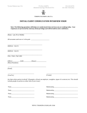 Fillable Online D-Consultation Intake Form Fax Email Print - pdfFiller