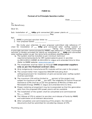 S1 - In Principle Sanction Letter Doc Template | pdfFiller